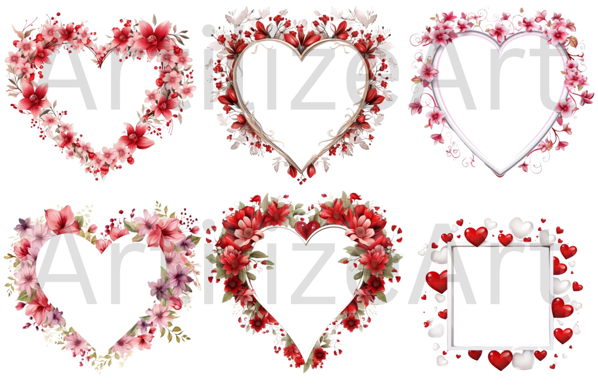 Valentines Day Frames Clipart Bundle - Valentines Png Transparent ...