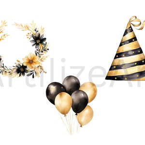 Watercolor New Years Clipart Bundle - New Year Png Transparent ...