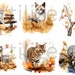 Watercolor Fall Cats Clipart - Autumn Watercolor - 25 Pngs - PNG Format ...