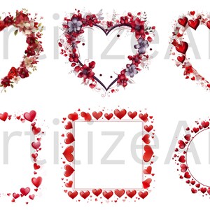 Valentines Day Frames Clipart Bundle - Valentines Png Transparent ...