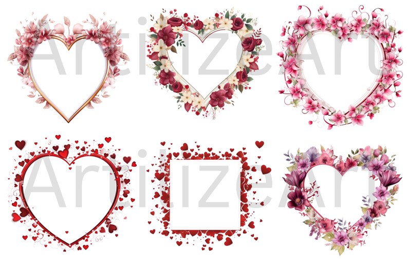 Valentines Day Frames Clipart Bundle - Valentines Png Transparent ...