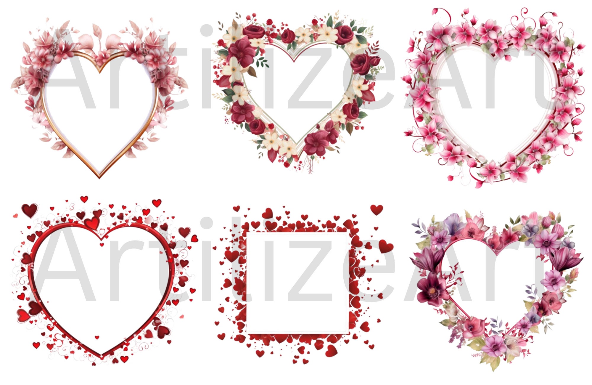Valentines Day Frames Clipart Bundle - Valentines Png Transparent ...
