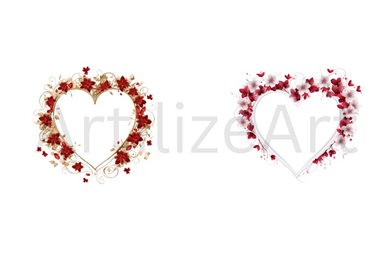 Valentines Day Frames Clipart Bundle Valentines Png Transparent Instant ...