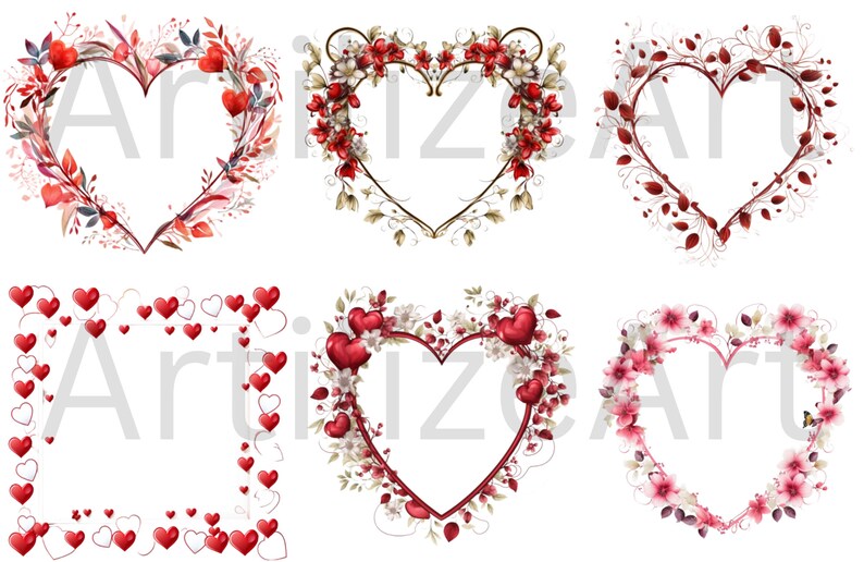 Valentines Day Frames Clipart Bundle - Valentines Png Transparent ...