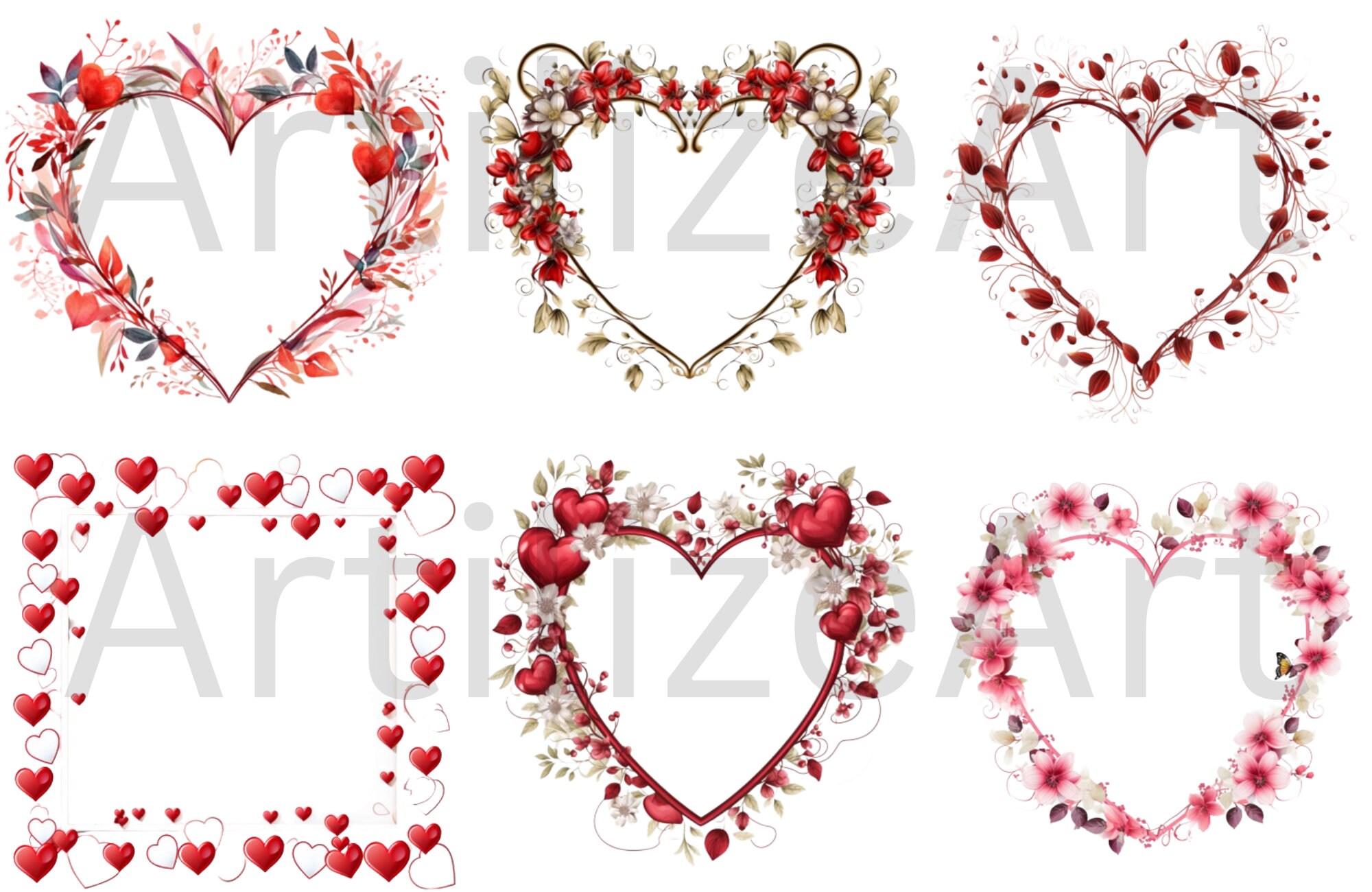 Valentines Day Frames Clipart Bundle - Valentines Png Transparent ...