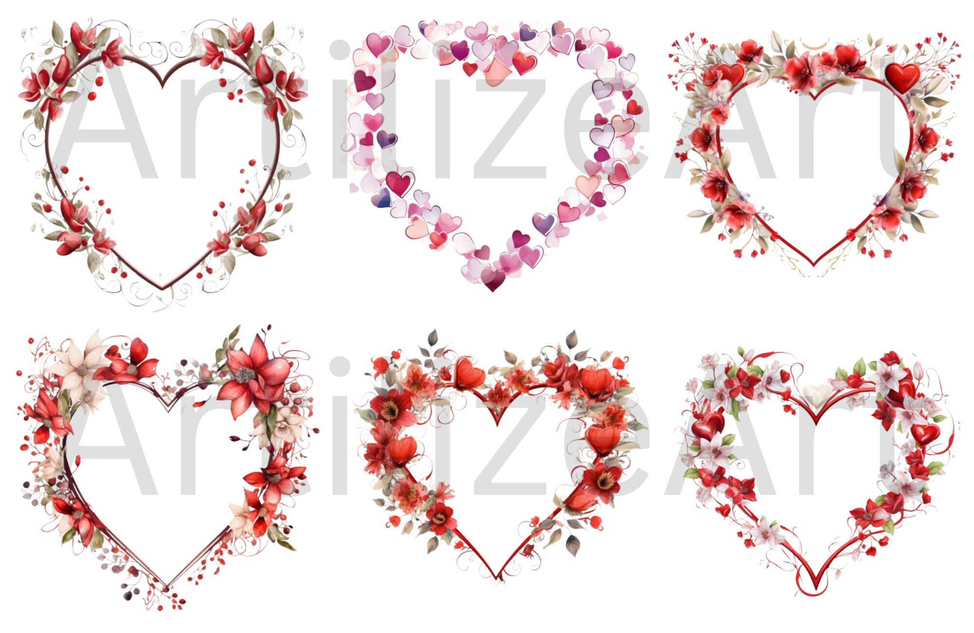 Valentines Day Frames Clipart Bundle - Valentines Png Transparent ...