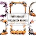 Watercolor Halloween Frames Clipart - Halloween Watercolor PNG Format ...