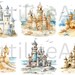 Watercolor Sandcastles Clipart - Sandcastle Watercolor PNG Format ...