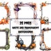Watercolor Halloween Frames Clipart - Halloween Watercolor PNG Format ...