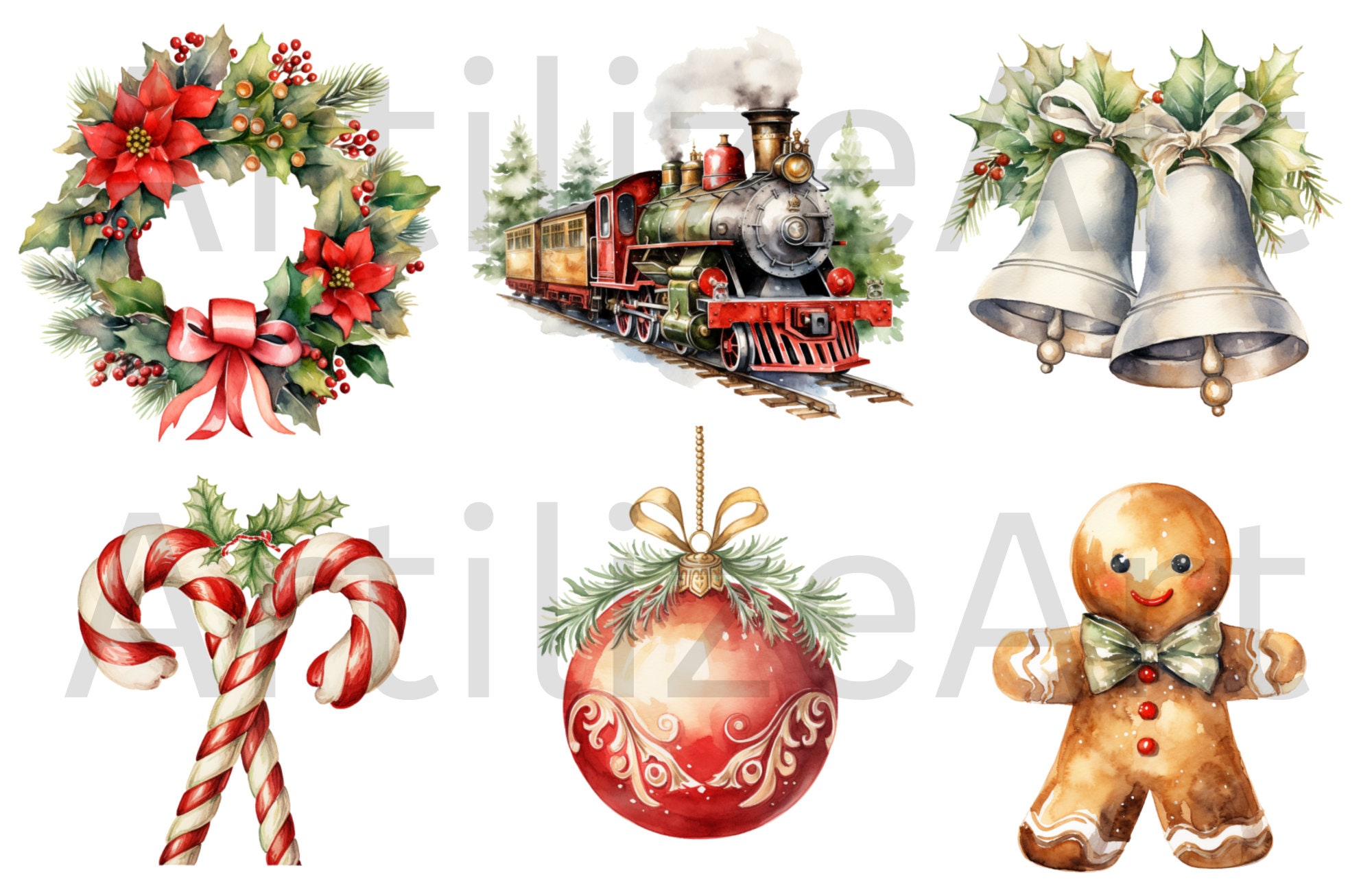 Christmas Vintage Clipart Bundle Retro Christmas Png Bundle Junk ...