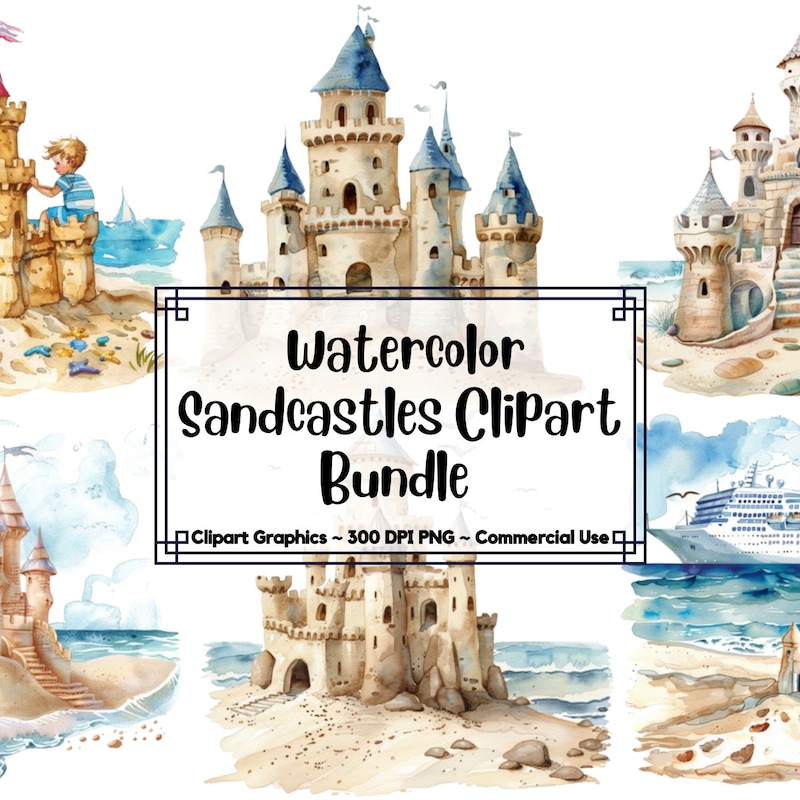 Sandcastle Clip Art - Etsy Australia