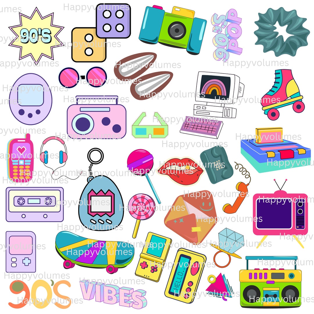 90's Clipart 90s Clipart Bundle 1990 90s Party Retro - Etsy Australia