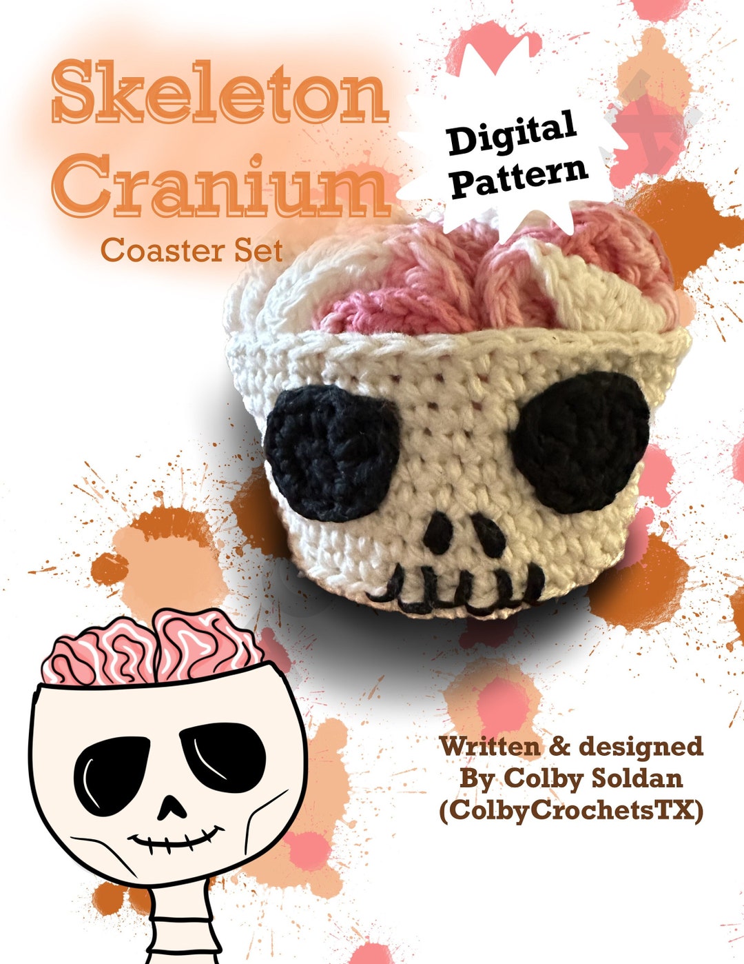 Skeleton Cranium Coaster Set - Etsy
