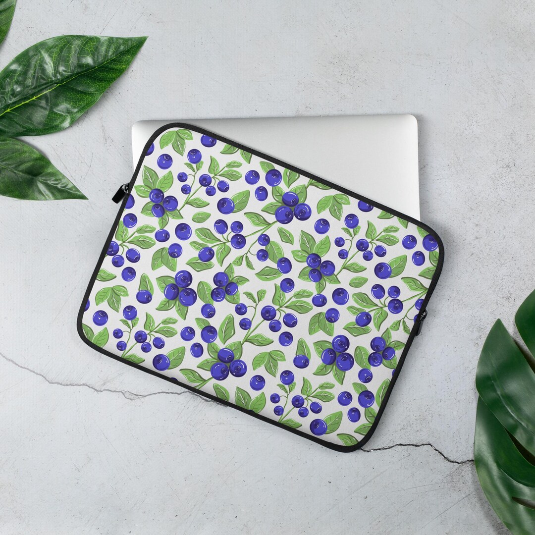 BLUEBERRY Laptop Sleeve, Berry Print iPad Sleeve, Blue Berries Computer ...