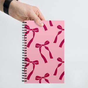 PINK BOW Spiral Notebook Coquette Jornal Red Bow Notes Notebook ...