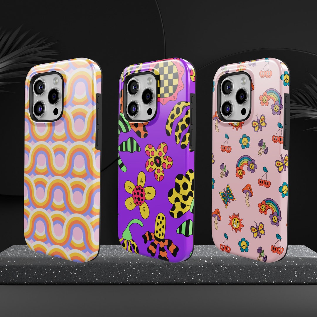 RETRO GROOVY Phone Case Flowers Cover for Iphone15pro,14,13,12,11 ...