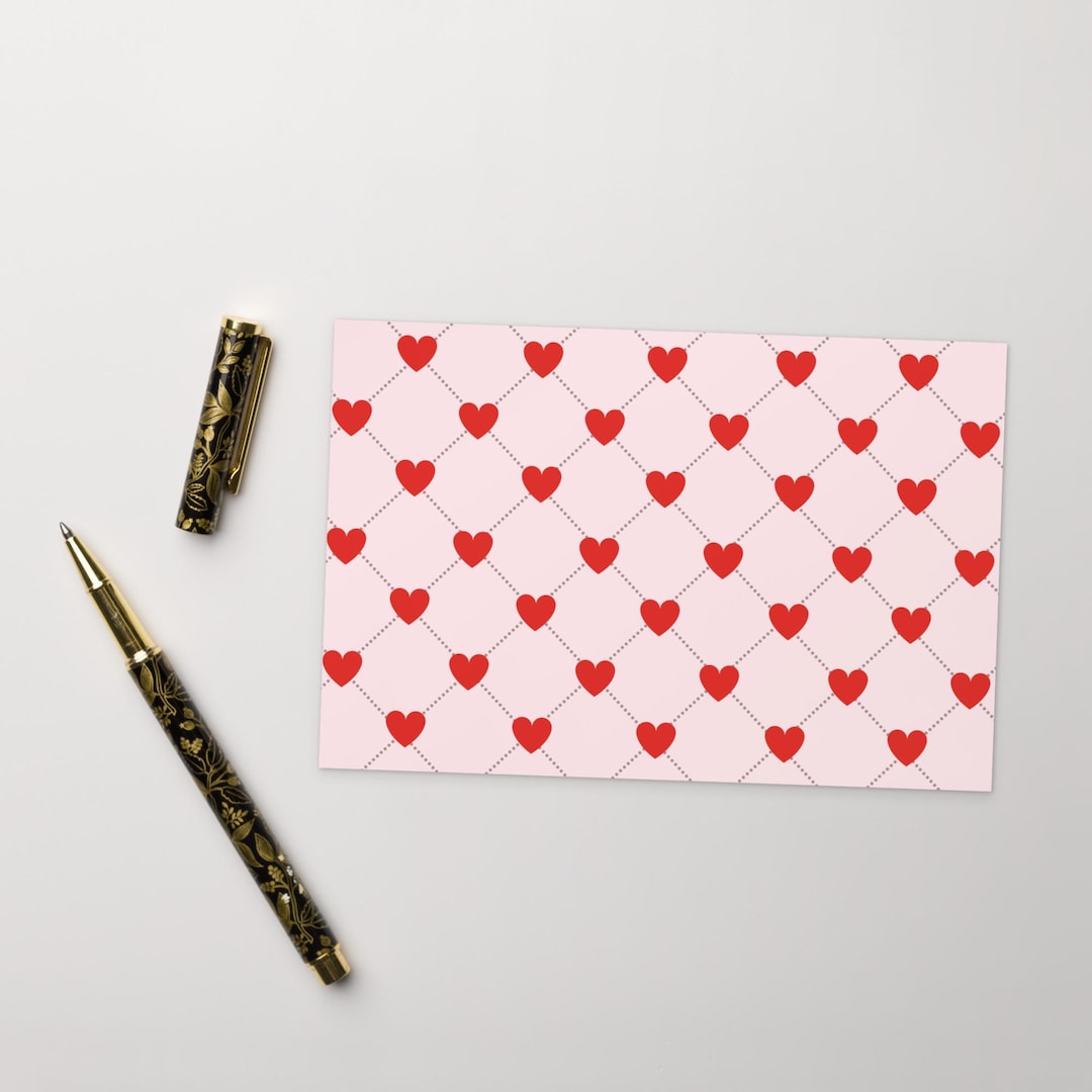 HEARTS Postcard, Valentines Day Postcard, Hearts Standard Postcard ...