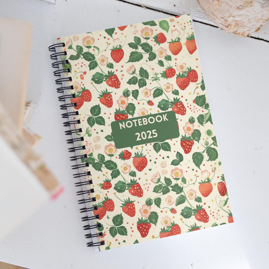 STRAWBERRY Spiral Notebook 2025 Jornal Wild Red Berry Notebook Sweet ...