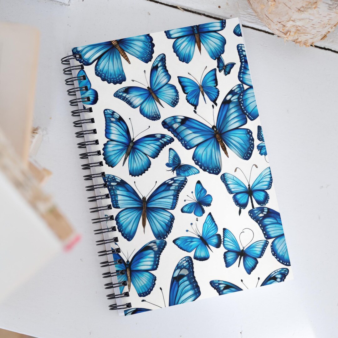 BUTTERFLY Spiral Notebook Jornal Blue Butterfly Notes Notebook Insects ...