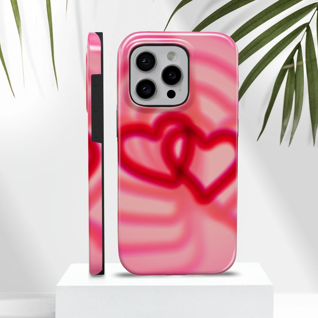 HEARTS BLURRY Phone Case Red Shapes for iPhone 16 Pro,14,13,12,11,all ...