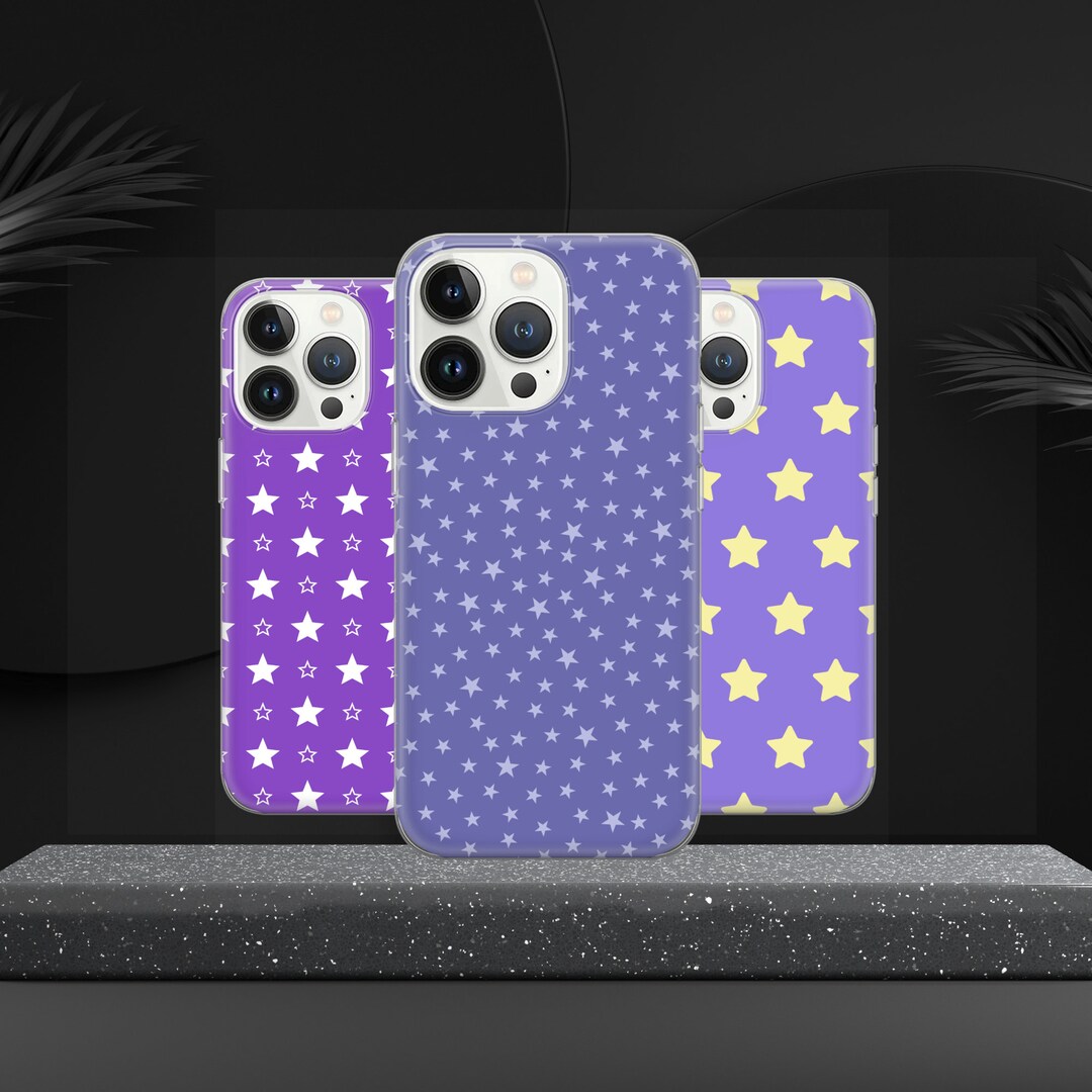 Purple Stars Phone Case Night Sky Cover for iPhone 15 14 13 SE Samsung ...