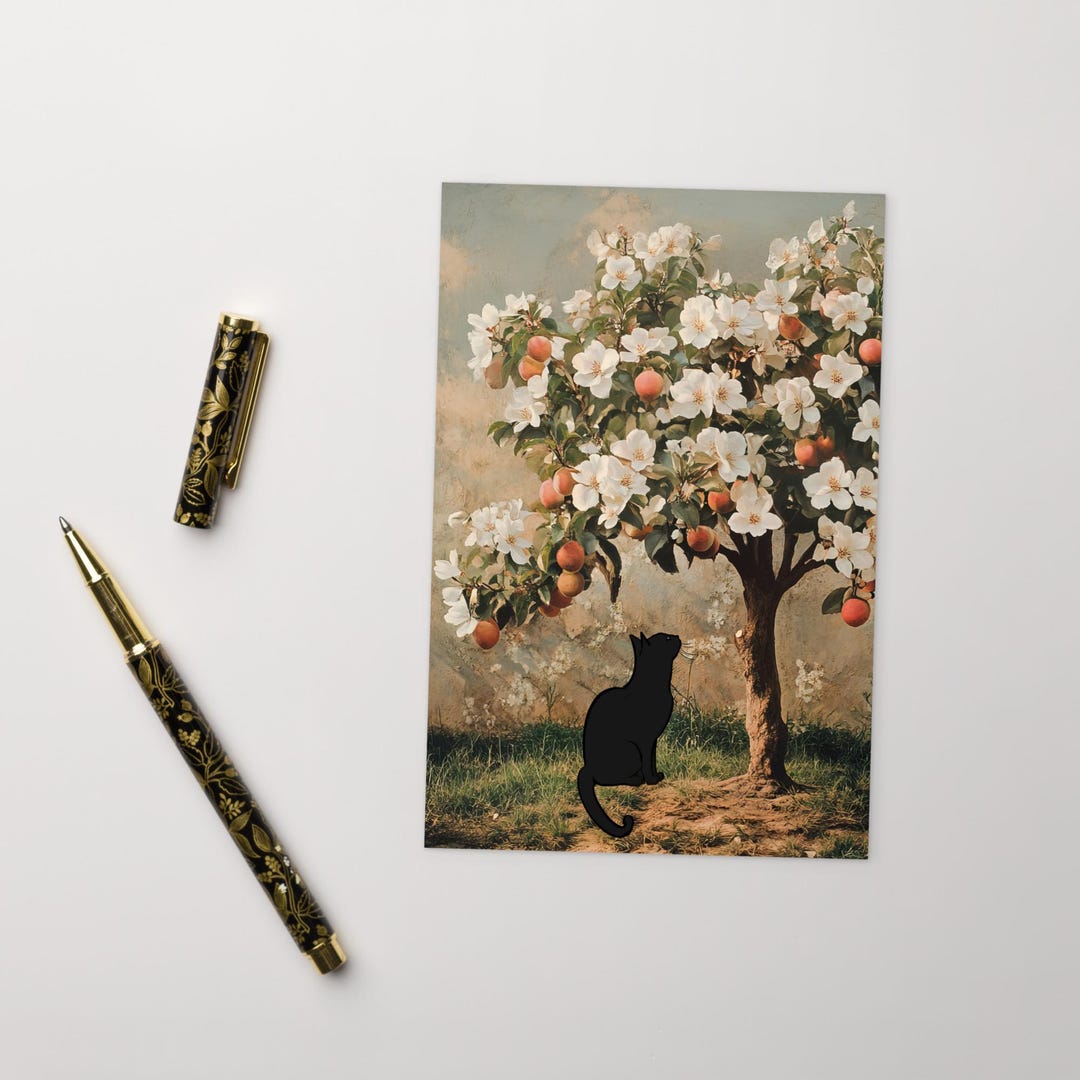 BLACK CAT Postcard, Celebrate Postcard, Cat Standard Postcard Funky ...