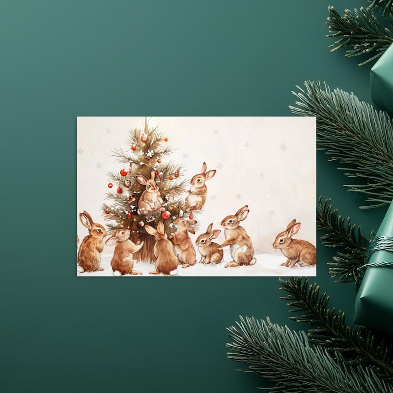 Rabbit Postcard - Etsy