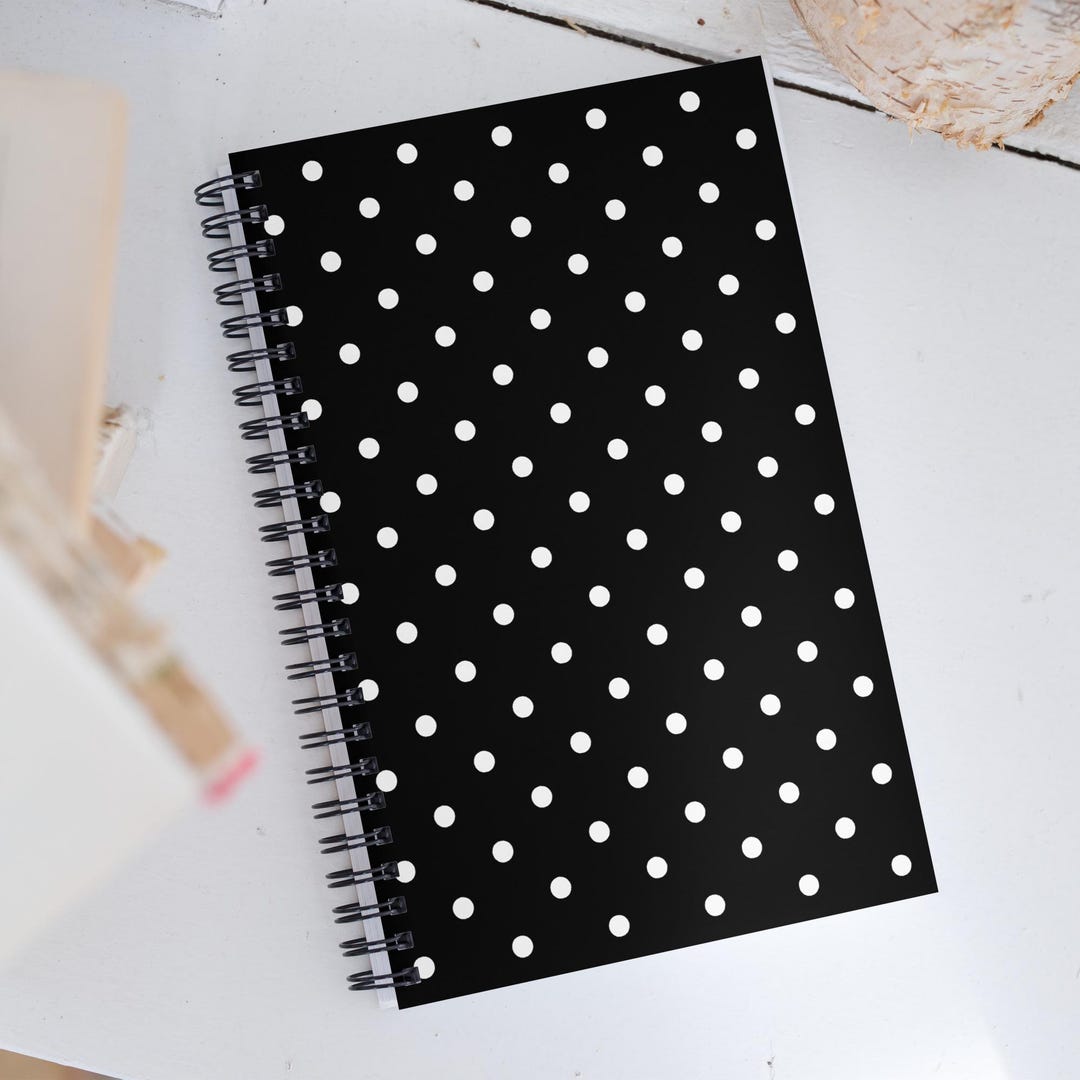 POLKA DOTS Spiral Notebook Jornal Elegant Notes Notebook White Spots ...