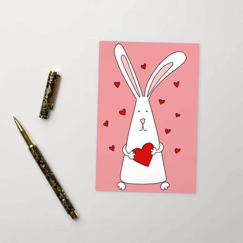 Rabbit Postcard - Etsy