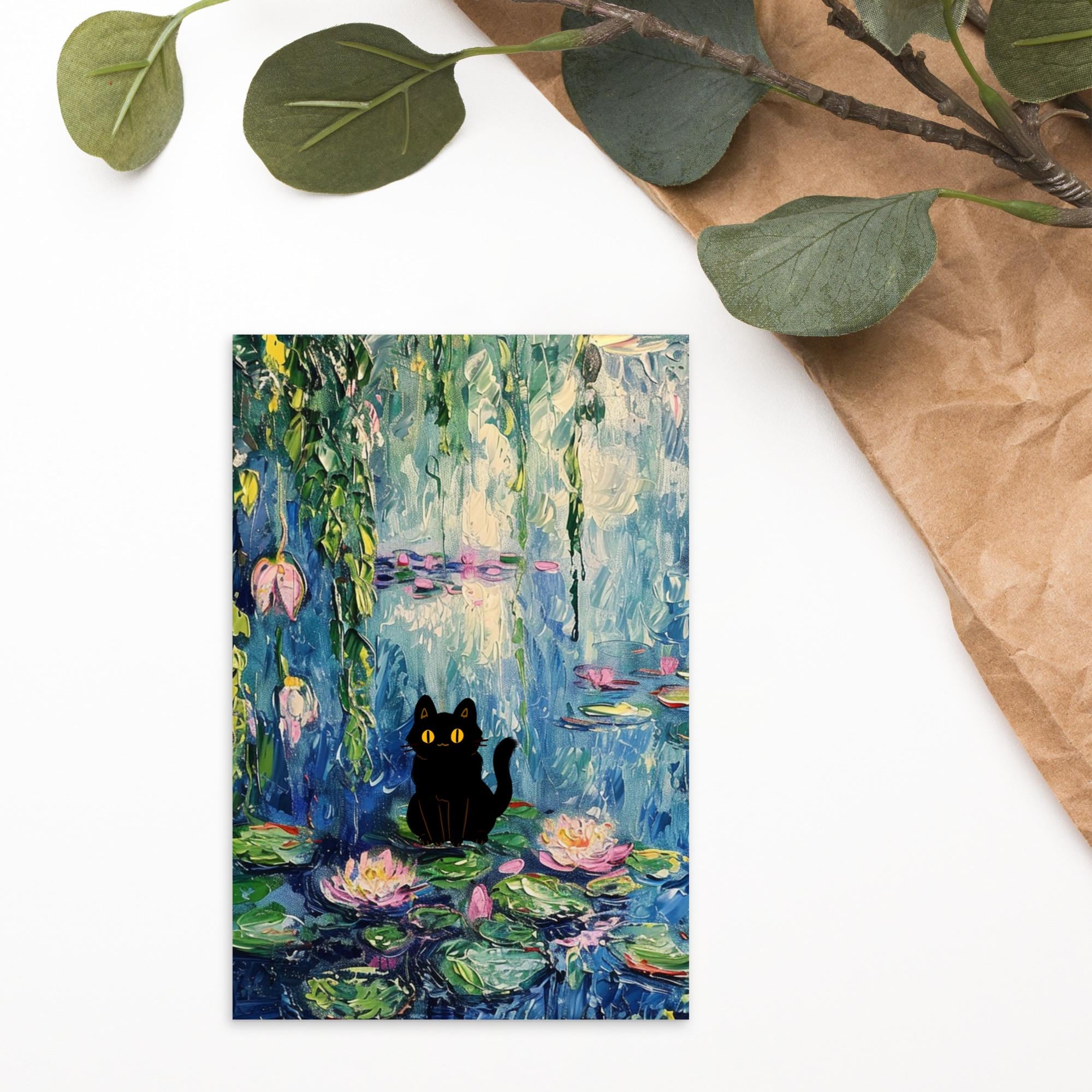BLACK CAT Postcard, Celebrate Postcard, Cat Standard Postcard Funky ...