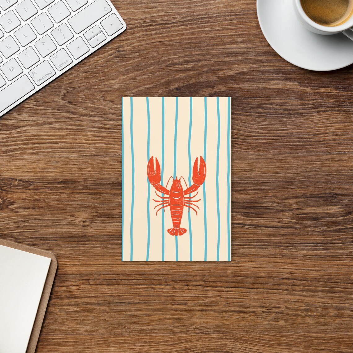 LOBSTER Postcard, Funky Crabs Postcard, Underwater Standard Postcard ...