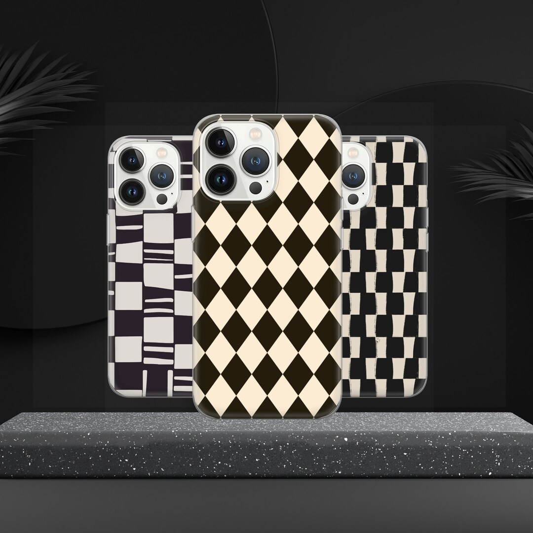 Shapes Phone Case Checkered Cover for iPhone 15 14 13 12, Samsung S23 ...