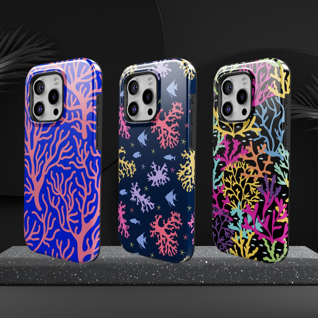 Coral Phone Case Reef Cover Tough for iPhone 15pro, 14, 13, 12, 11 ...