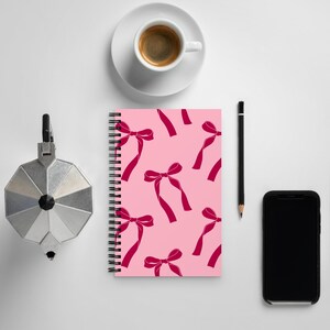 PINK BOW Spiral Notebook Coquette Jornal Red Bow Notes Notebook ...
