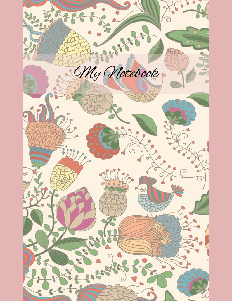 20 Pink Floral Notebook Cover Designs Download Reusable Notebook Cover ...