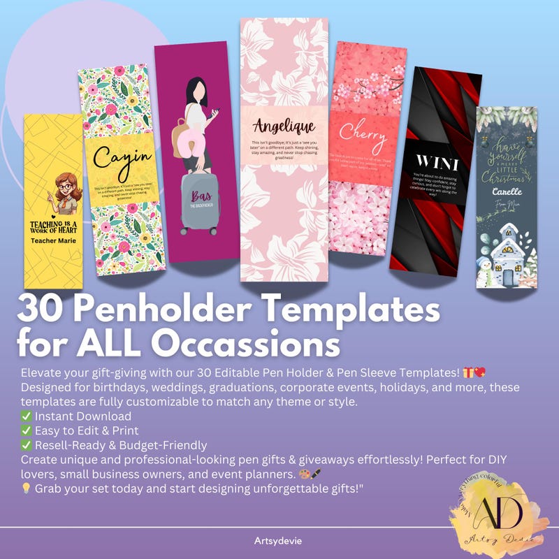 Pen Sleeve Template - Etsy