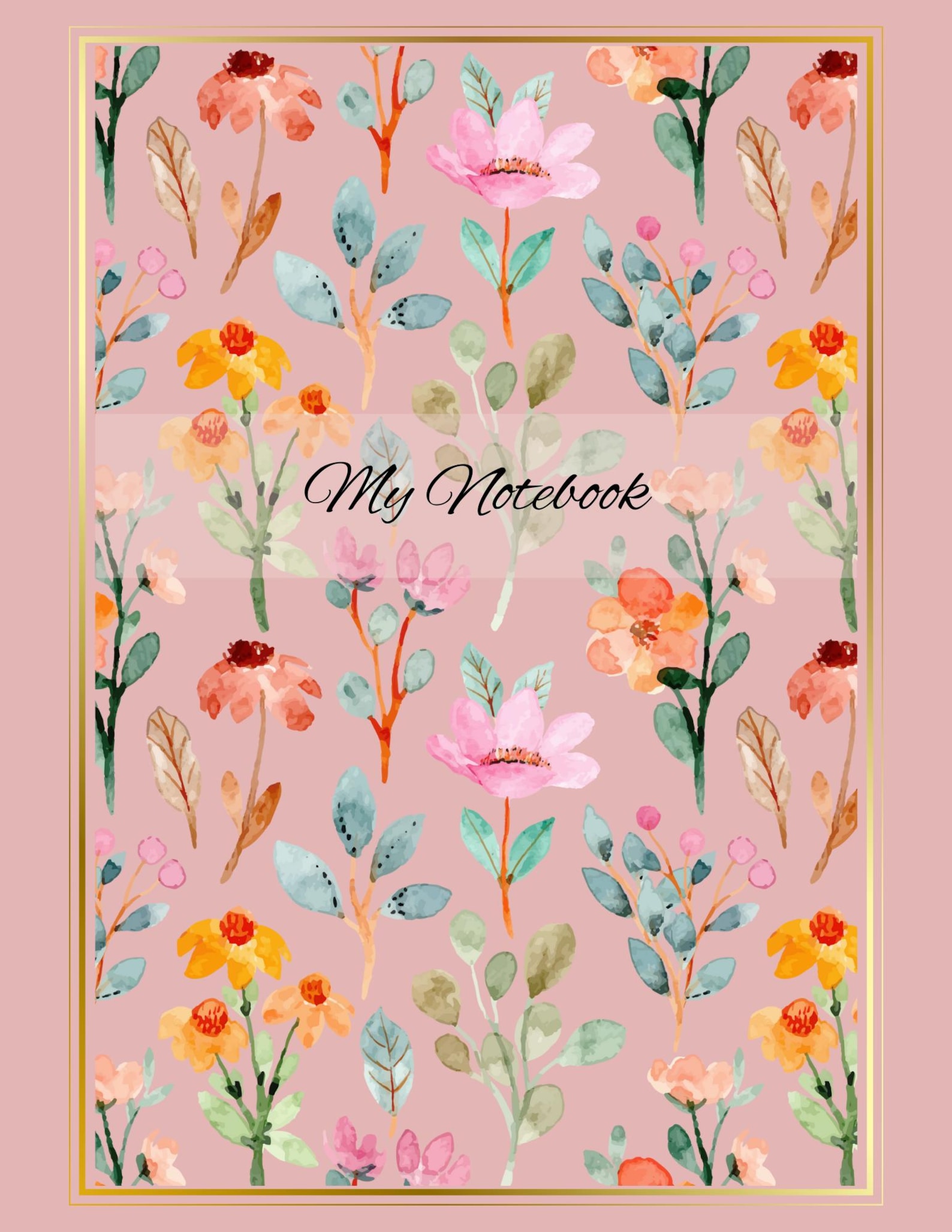 20 Pink Floral Notebook Cover Designs Download | Reusable Notebook ...
