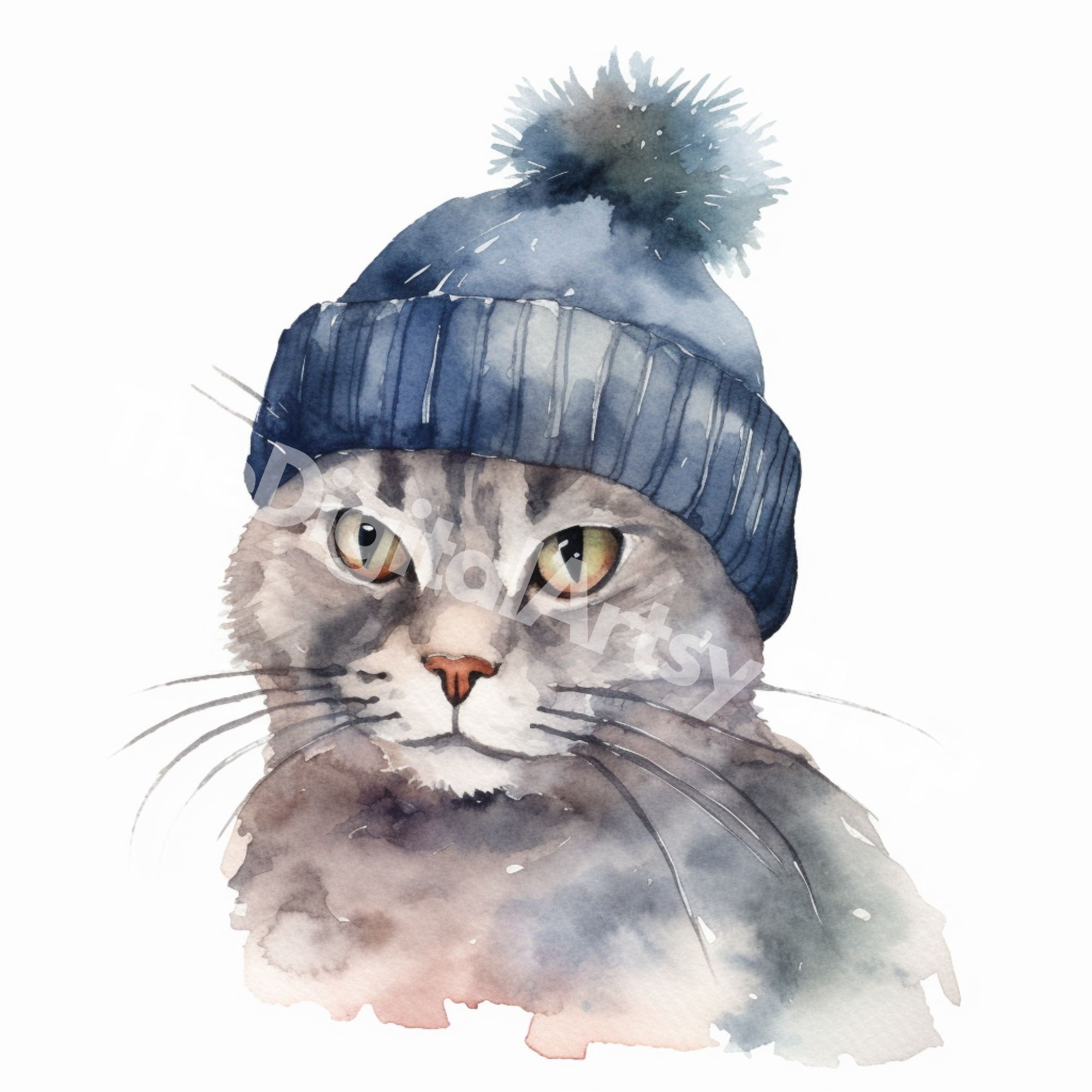 Cat in Hat Clipart Cat Clipart Winter Clipart 10 High Quality Jpgs ...