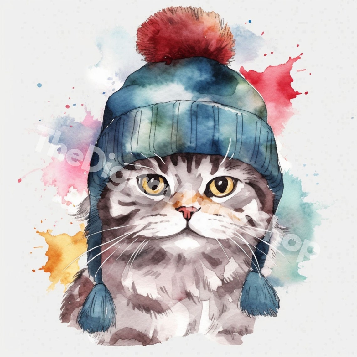 Cat in Hat Clipart Cat Clipart Winter Clipart 10 High Quality Jpgs ...