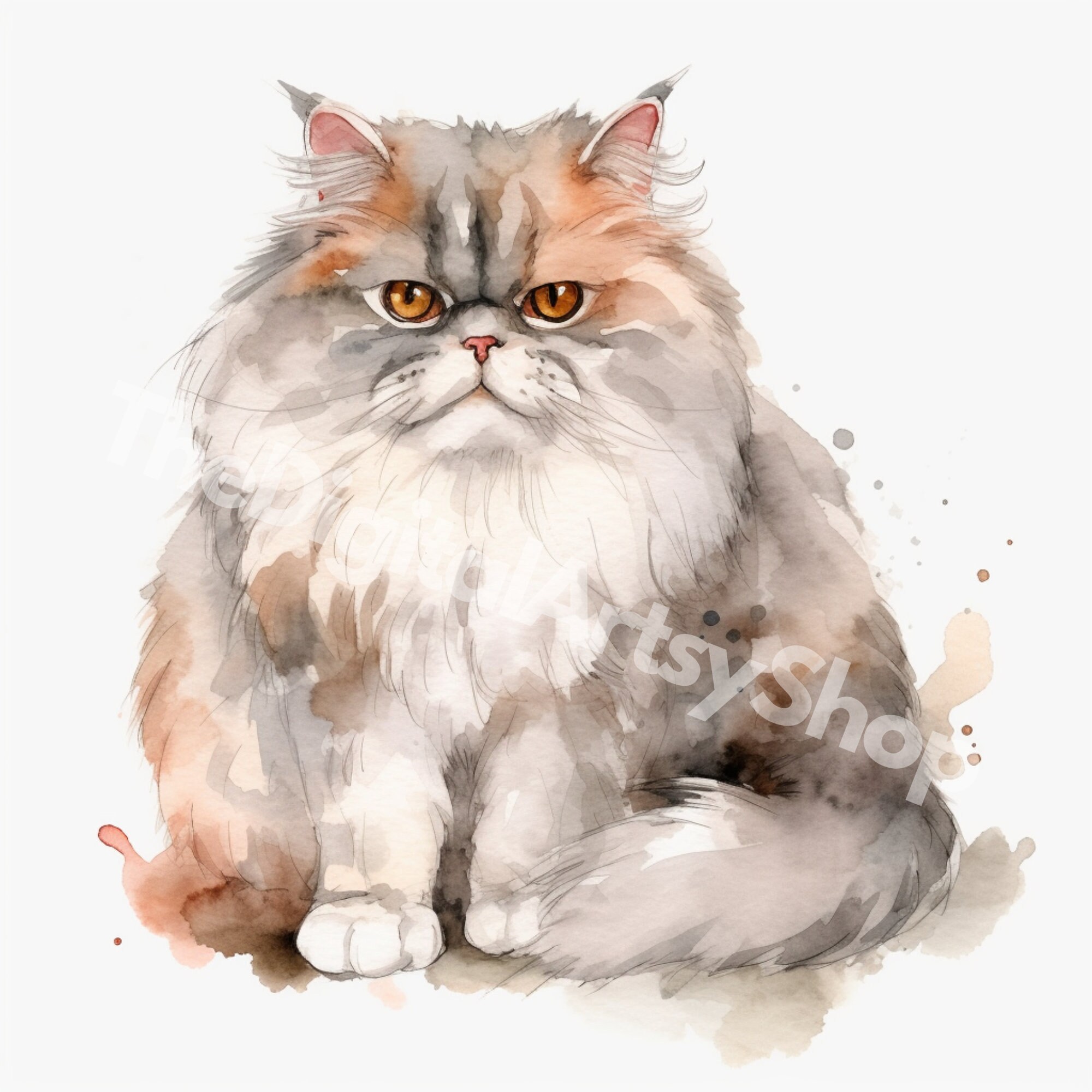 Persian Cat Clipart Cat Clipart 10 High Quality Jpgs Paper Crafting ...
