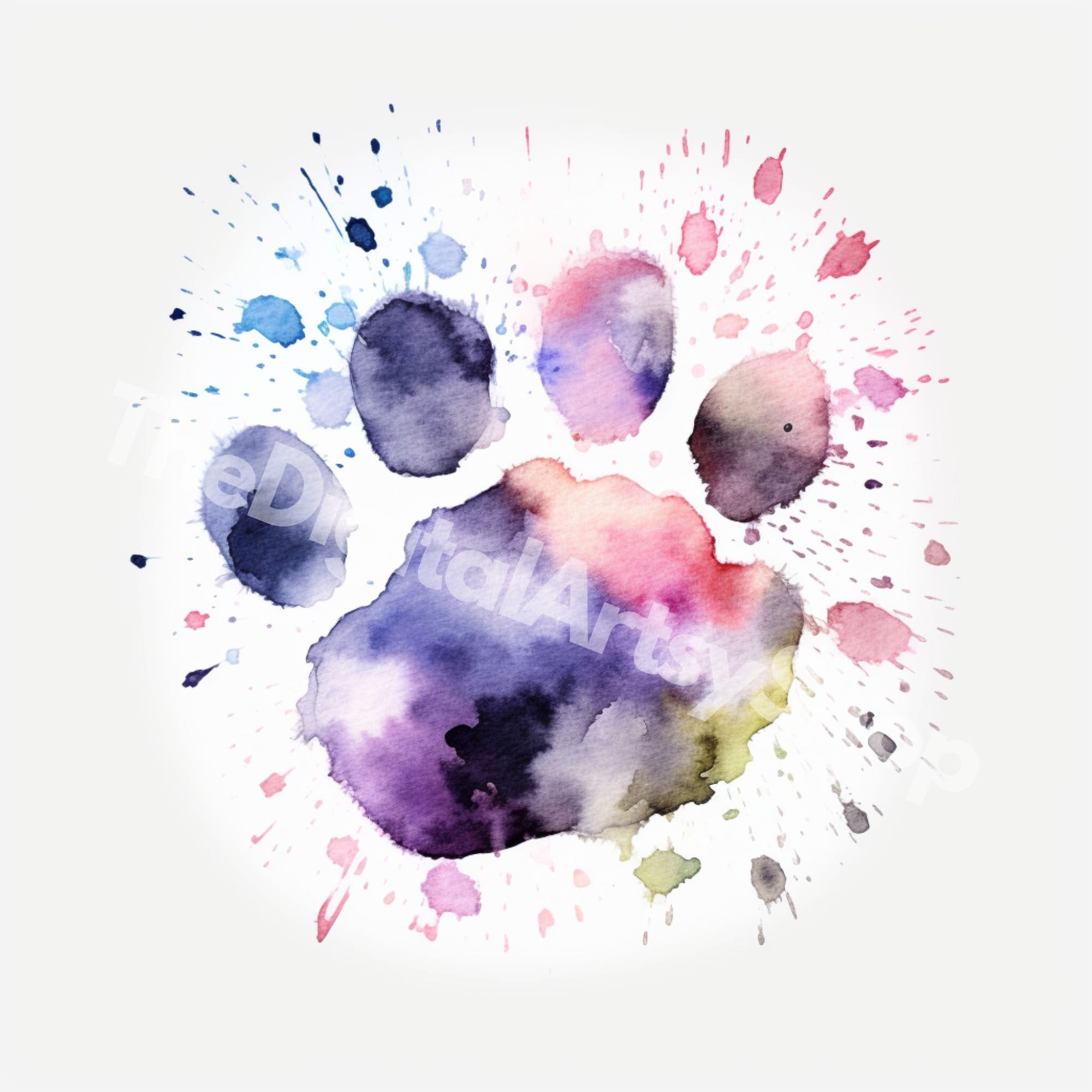 Paw Print Clipart Cat Clipart 10 High Quality Jpgs Paper - Etsy