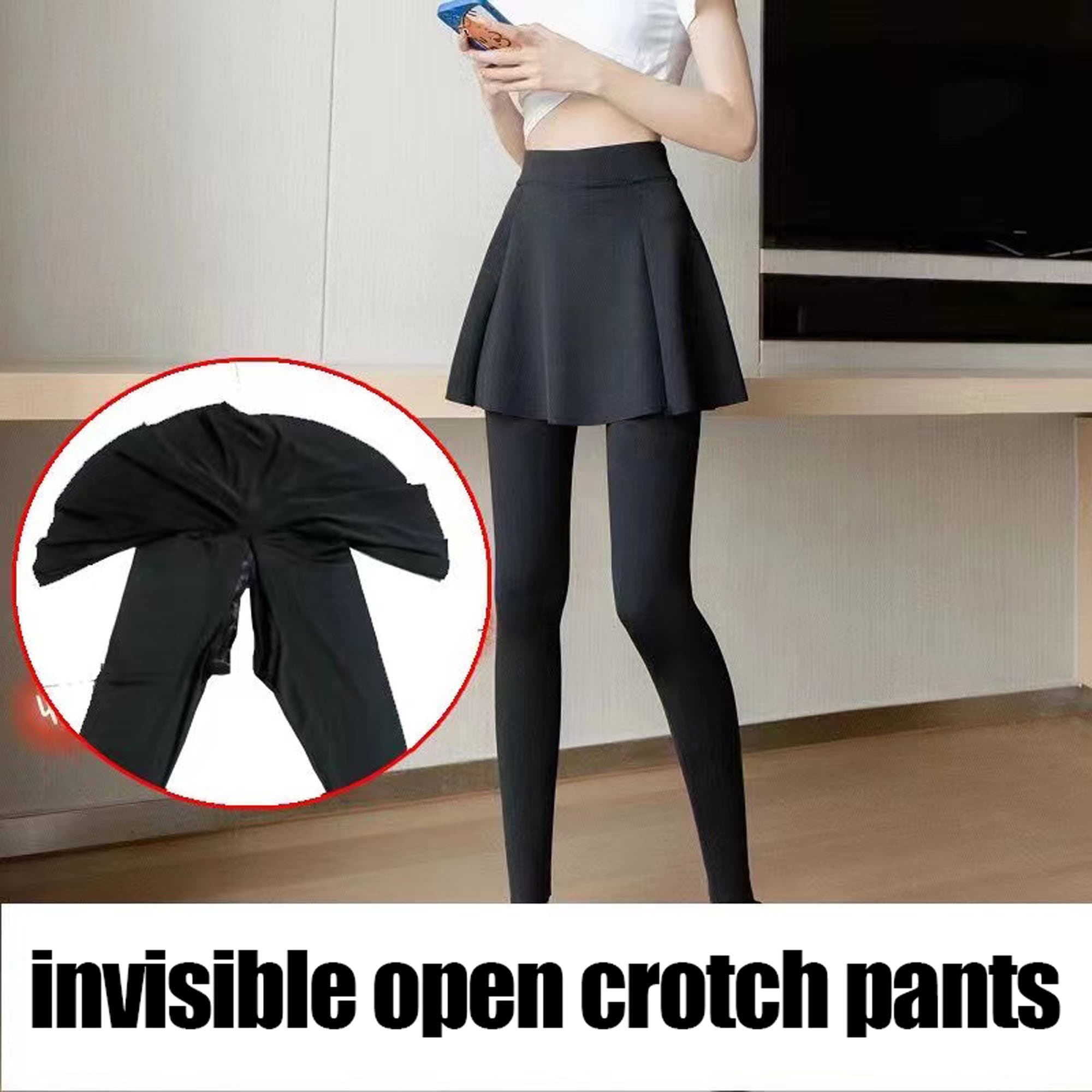 Open Crotch Leggings Crotchless Leggings With Zipper Sexy Gym Pants