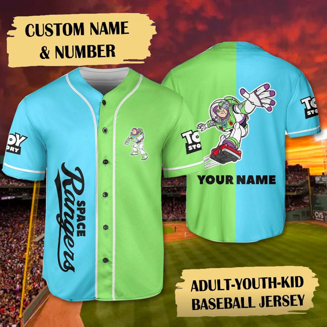 Custom Name Buzz Lightyear Space Buzz Baseball Jersey, Toy Story ...