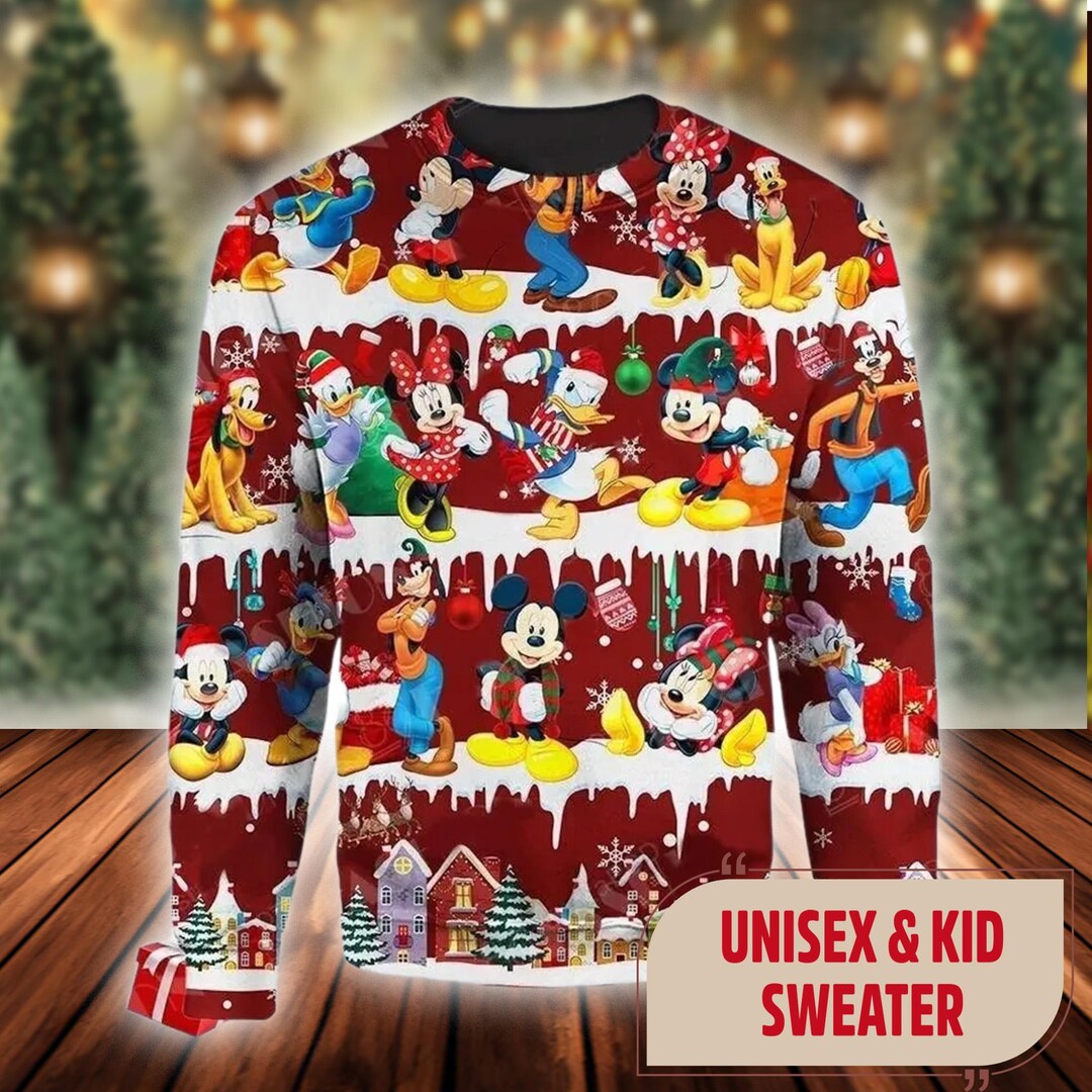Mickey Mouse and Friends Ugly Sweater, Minnie Mouse Christmas ...