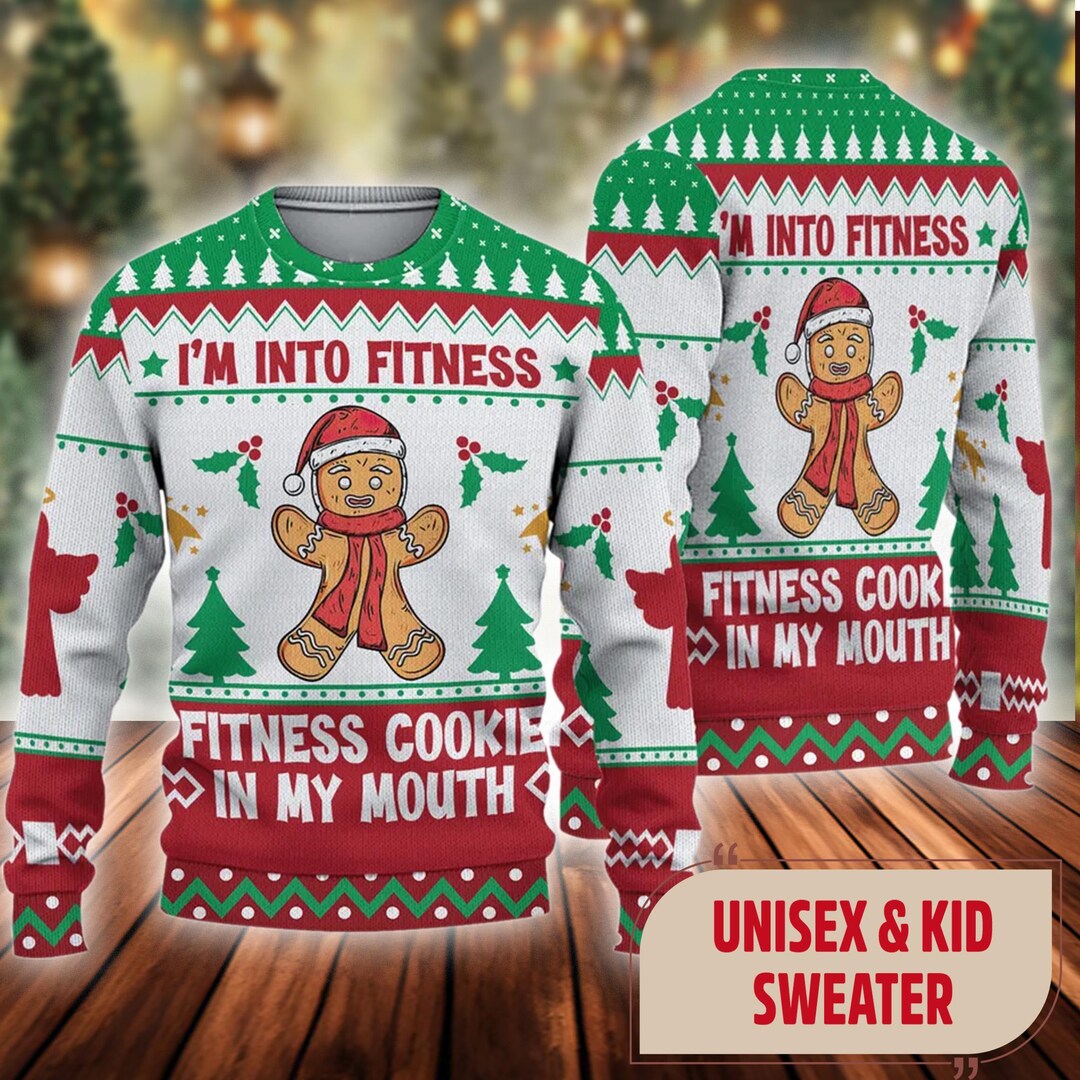 Santa Claus Christmas Ugly Sweater, Gingerbread Christmas Sweatshirt ...