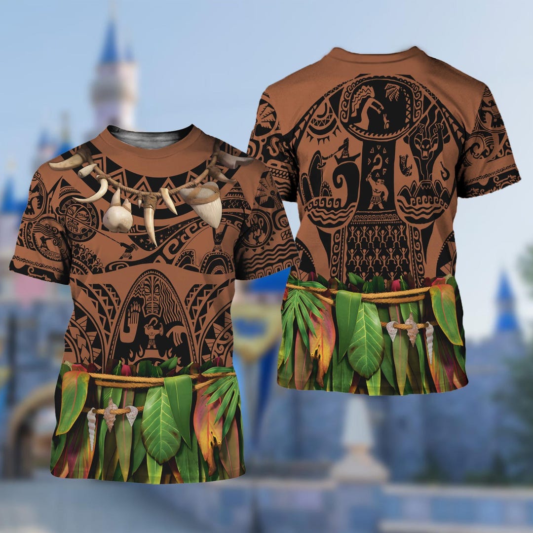 Disney Maui Moana Shirt, Maui Men Cosplay Costume T-shirt, Tattoo ...