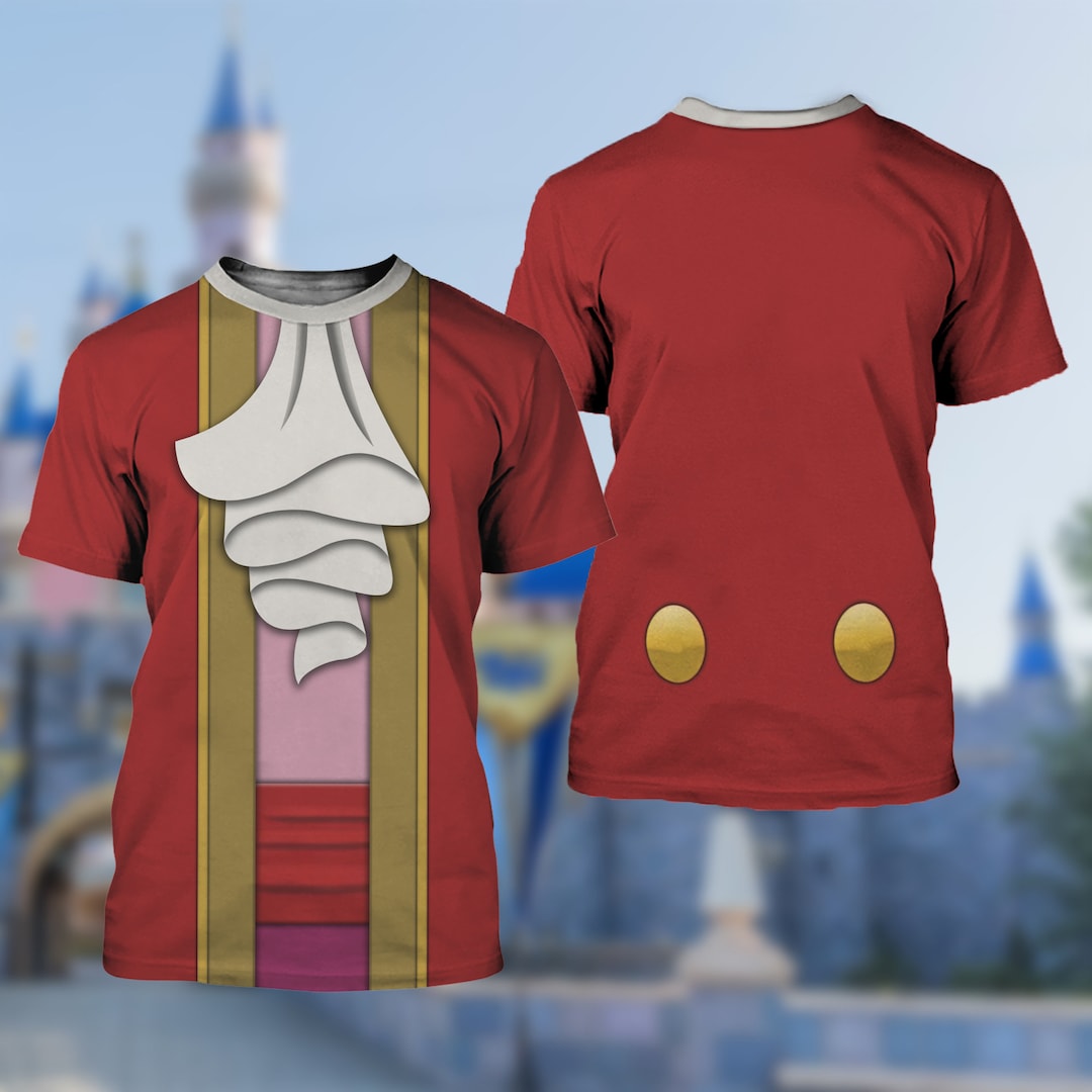 Funny Character Movie Costume 3D Shirt, Red Captain Pirate Magic Movie ...