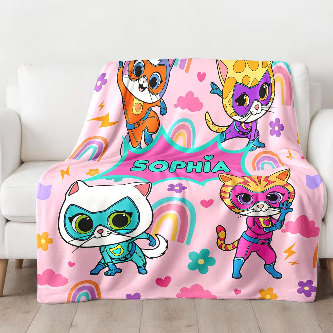 Custom Superkitties Blanket, Custom Super Kitties Blanket, Super Kittie ...