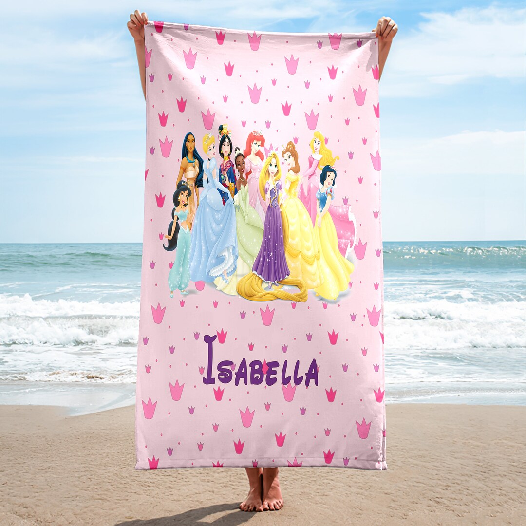 Personalized Princess Beach Towel, Characters Towel, Magic World Summer ...