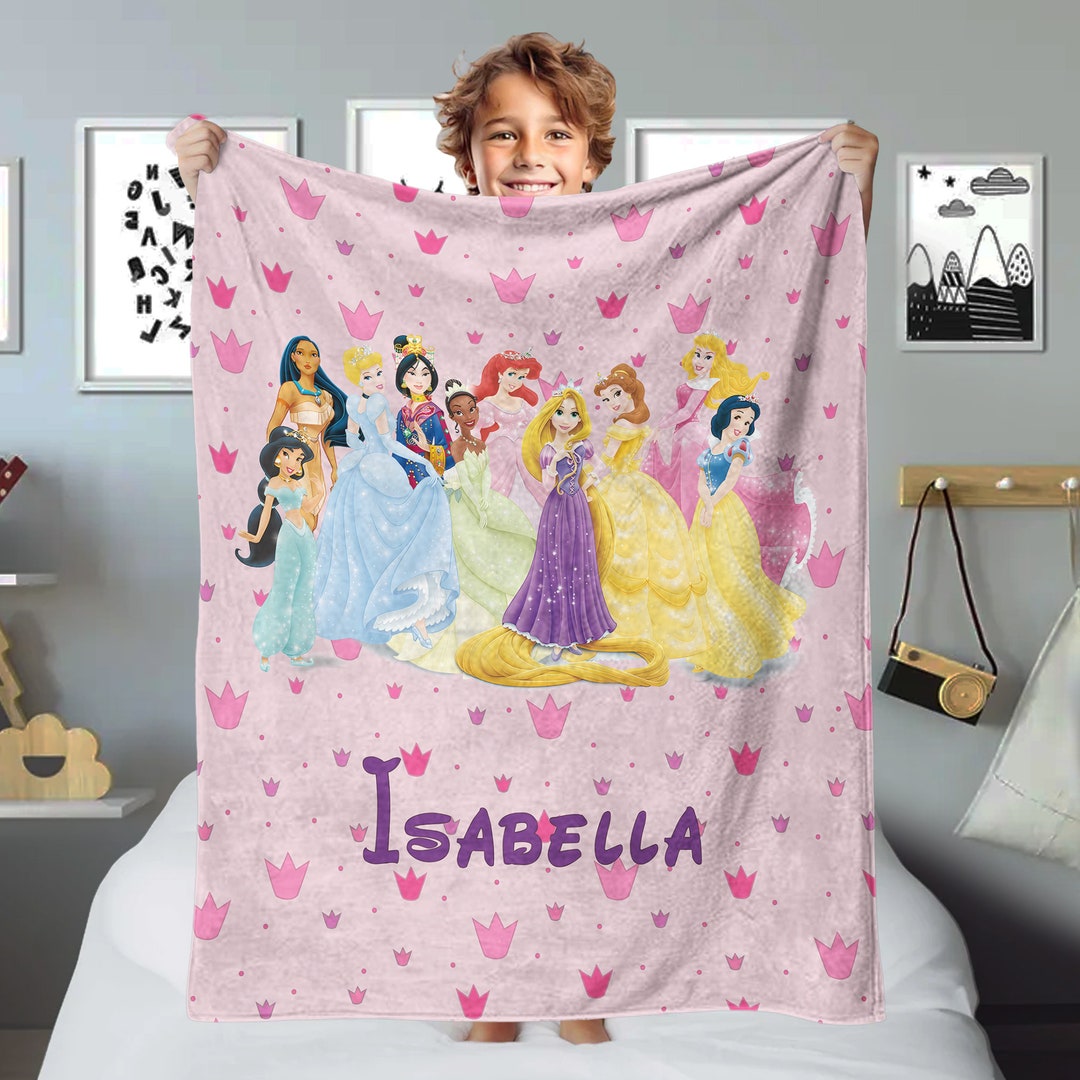 Personalized Princess Movie Blanket, Characters Blanket, Magic World ...